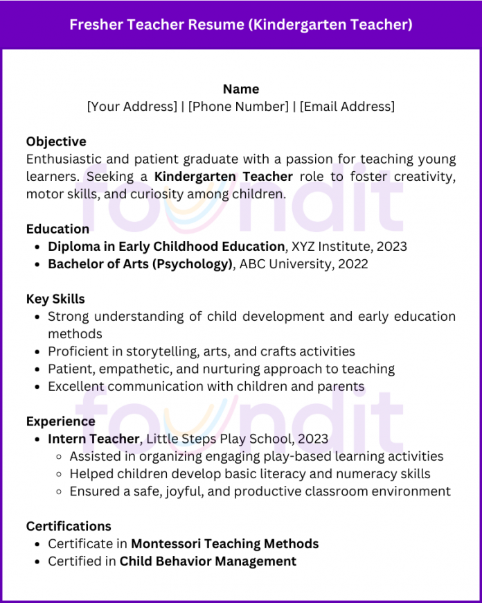 Teacher Resume Samples for Freshers; Format, Tips [ 2025 ]